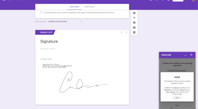 Use Google forms digital signature manual